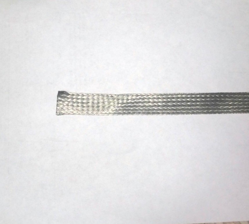 Mil-Spec 3/8 inch Flat Braided Ground Strap, Tin Coated Copper Braid, 5 ...