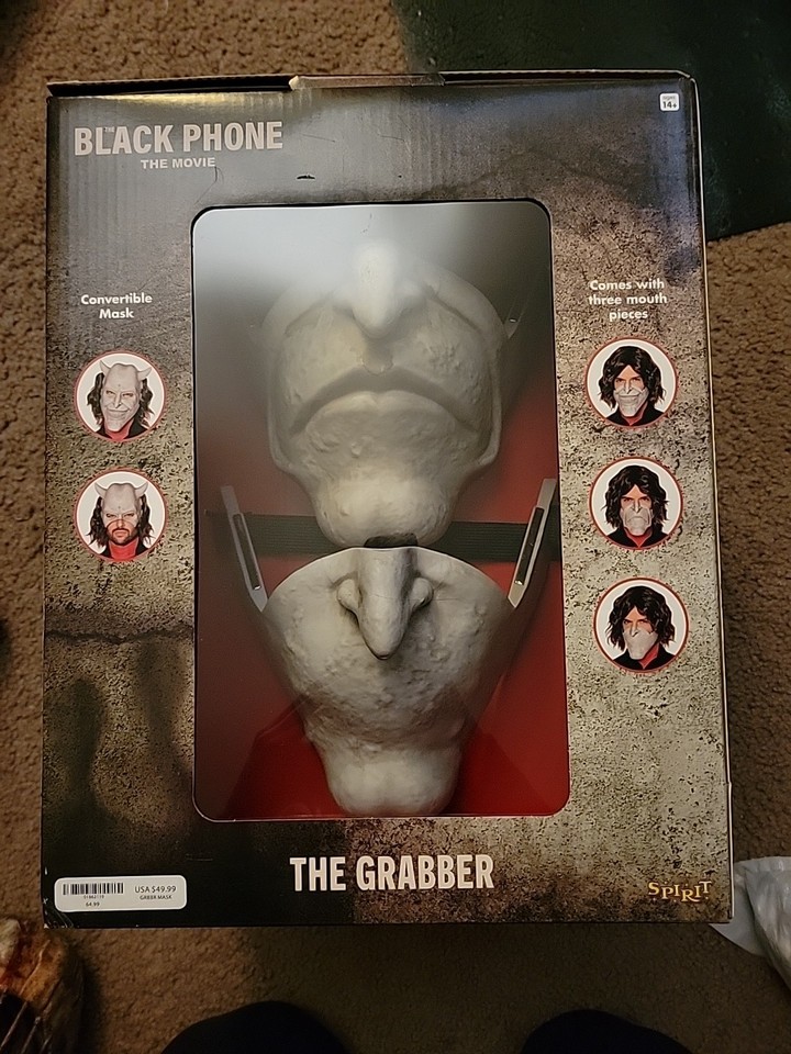 [01862119] Spirit Halloween The Grabber Half Mask - The Black Phone ...