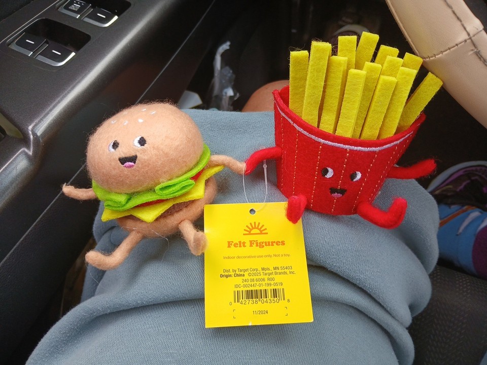 Target Sun Squad Cheese Burger and Fries Felt Figures Urban Outfitters ...