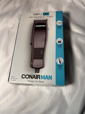 Conair Man Simple Cut Corded Hair Clippers Haircutting Kit 10 Piece Set ...