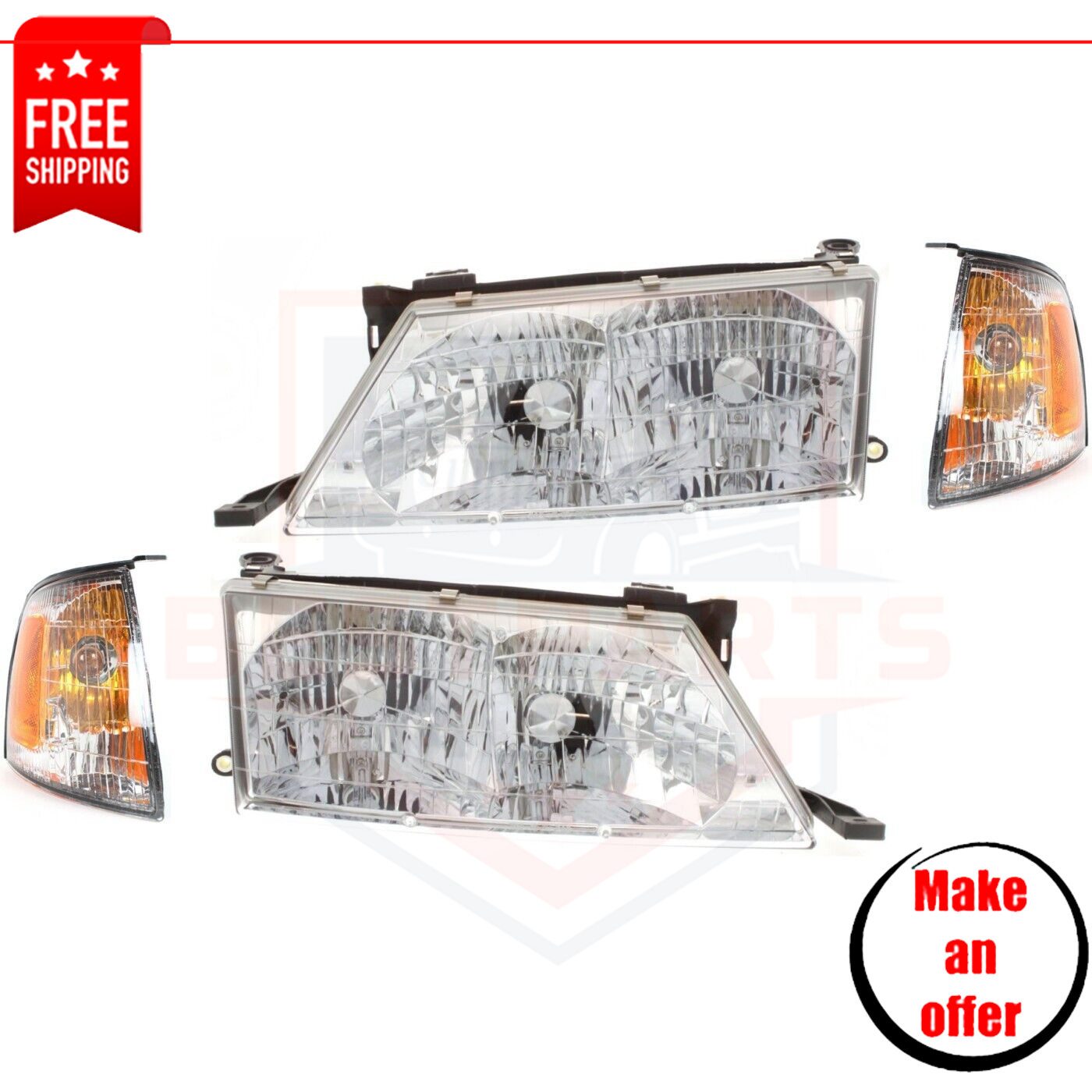 Corner Lights, Headlights Kit 4pc halogen left right for 98-99 Toyota ...