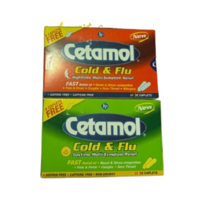 CETAMOL COLD & FLU DAYTIME & NIGHTIME (20 TAB EACH) - Tarriffs are paid ...