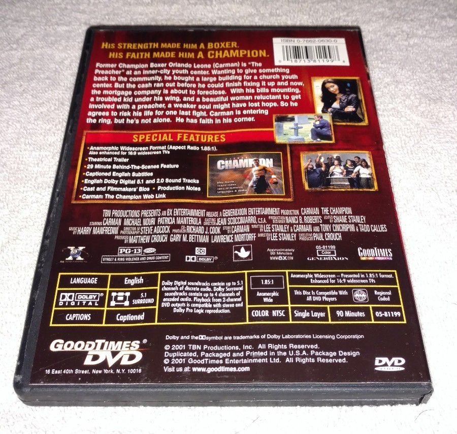 Carman: The Champion (DVD, Wide Screen) RARE oop 18713811998 | eBay