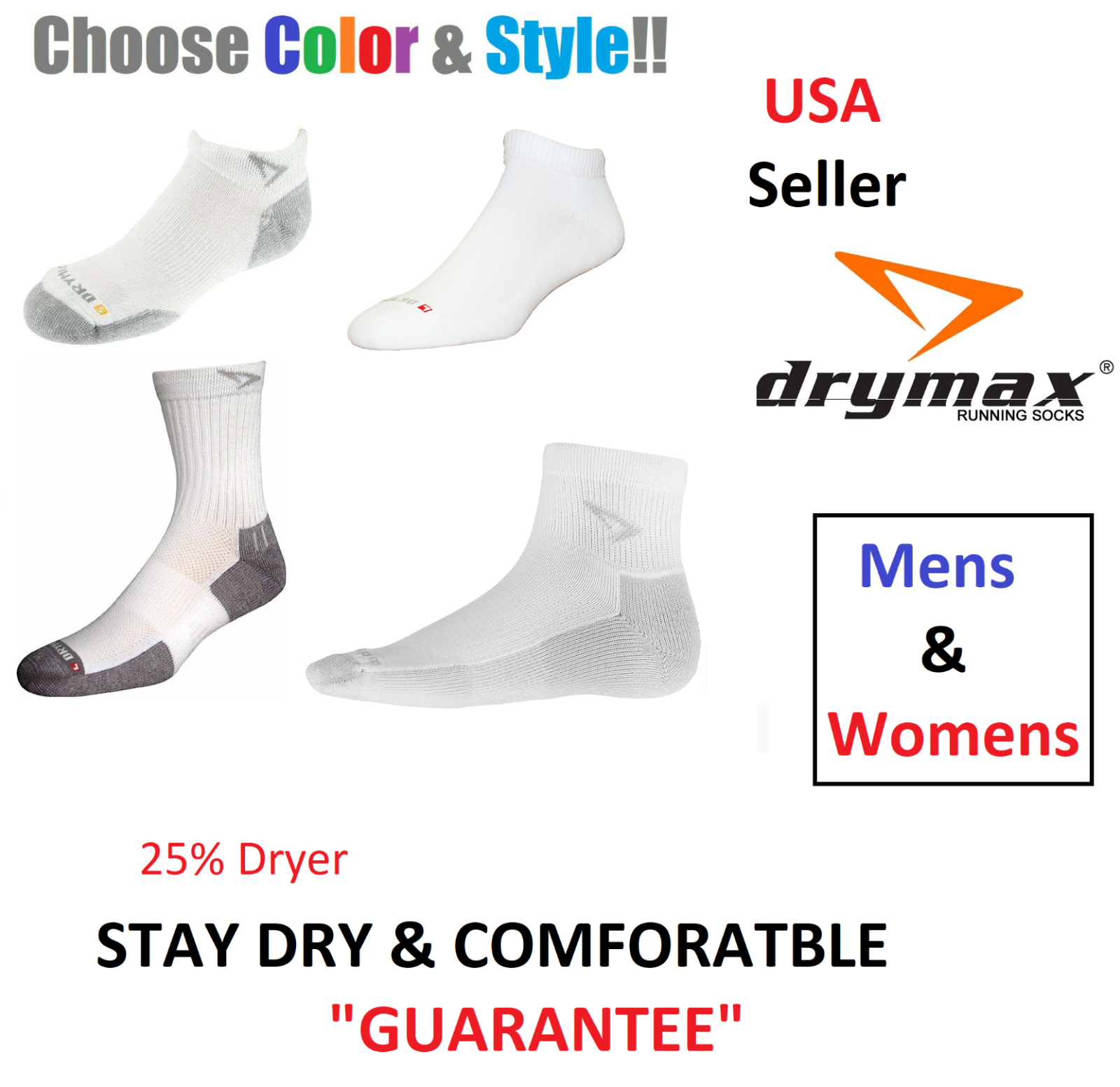 Drymax All Sport socks All Sizes & Colors Blister Protection Stay "Dry ...