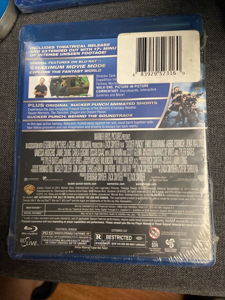 SUCKER PUNCH EXTENDED CUT Emily Browning Zack Snyder BLU-RAY Brand New ...