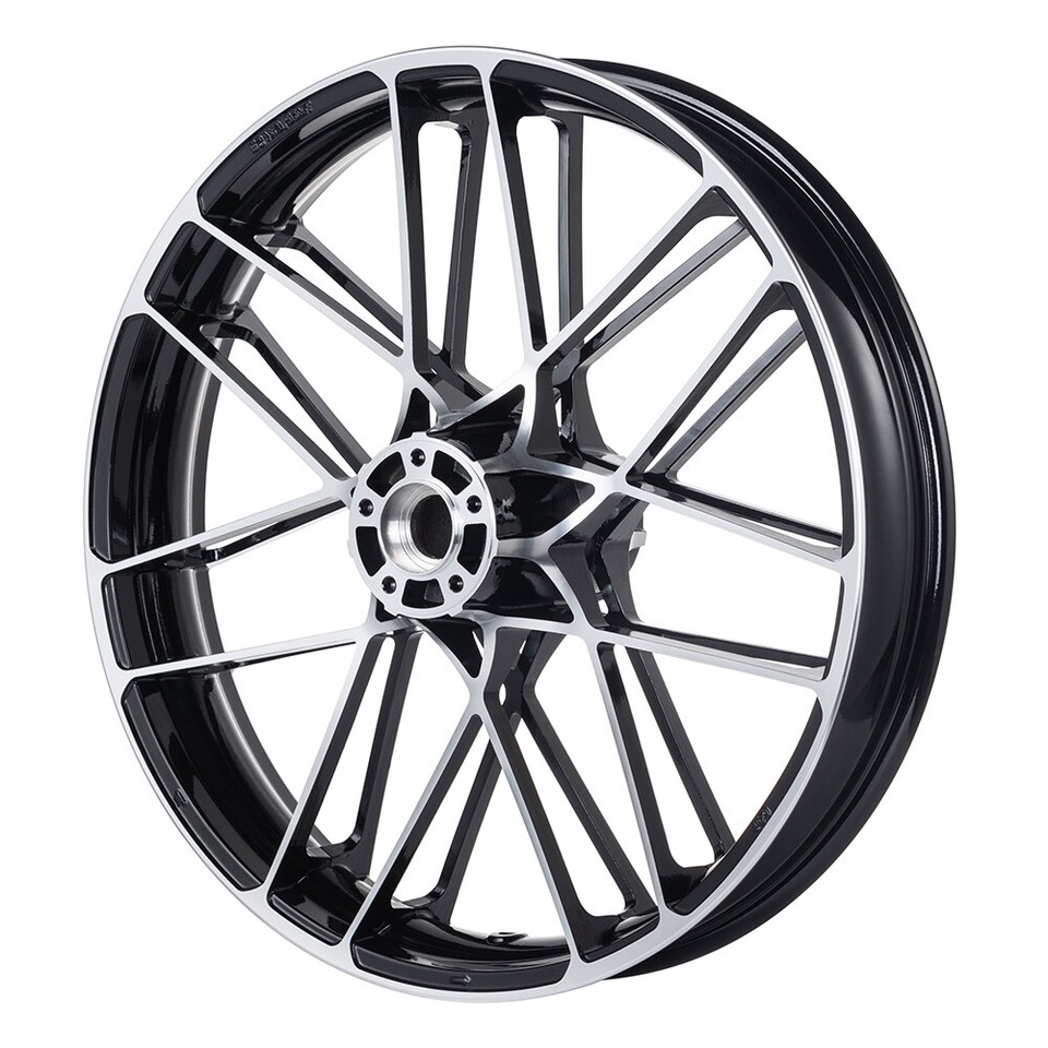 Sleek Double-Spoke Wheel 21 inch Black CNC Contrast Front Wheels Fits ...