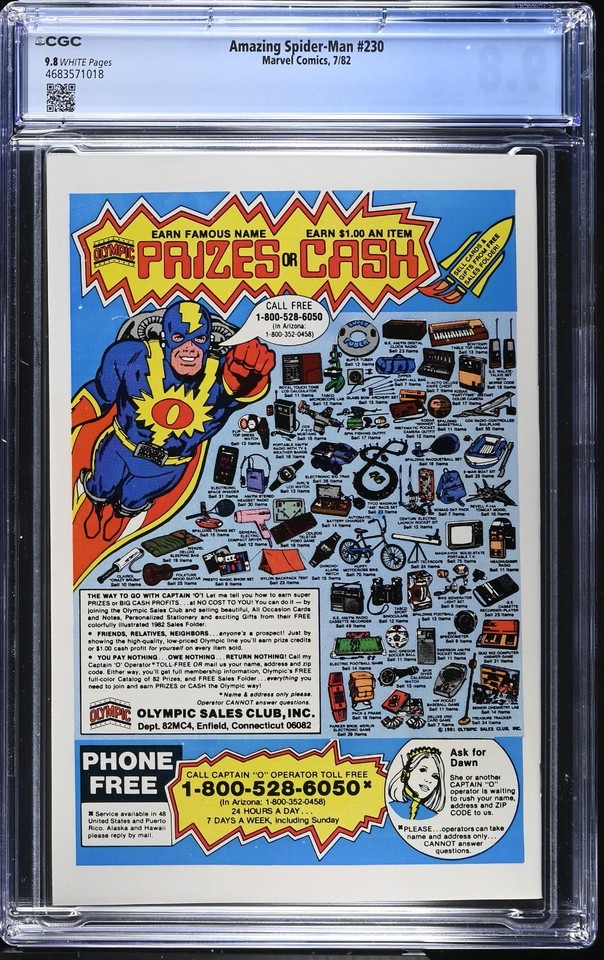 Amazing Spider-Man #230 CGC 9.8 WP NM/MT Marvel Comics 1982 Juggernaut ...