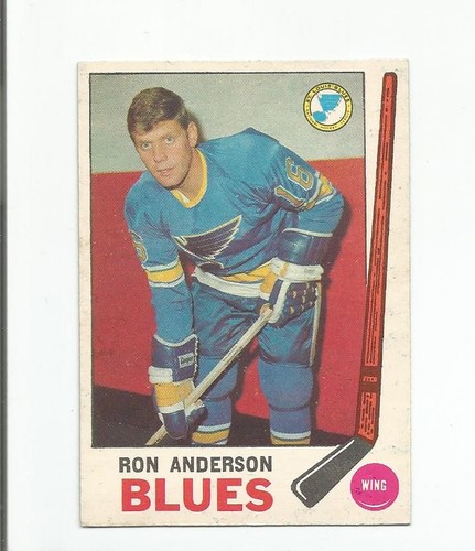 1969-70 RON ANDERSON O-PEE-CHEE HOCKEY CARD #14 ROOKIE "NICE GRADE CARD ...