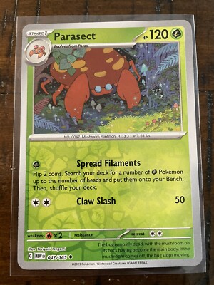 Parasect 047/165 Pokemon Scarlet & Violet 151 Reverse Holo NM | eBay