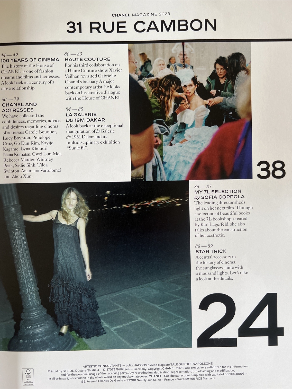 CHANEL 31 RUE CAMBON MAGAZINE 2023/ISSUE 25 CATALOGUE Celebrate Cinema ...