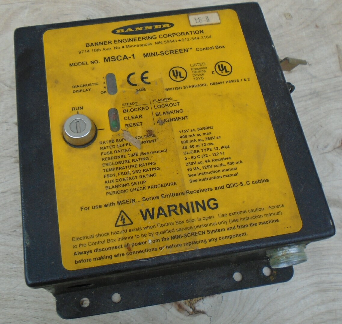 Banner Electric #MSCA-1, Mini Screen Light Curtain Control Box Free ...