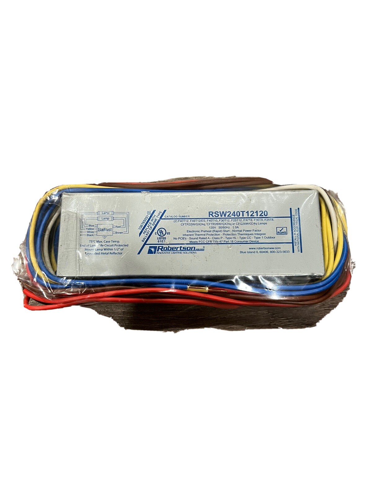 ROBERTSON RSW240T12120 - 2 Lamp Ballast | eBay