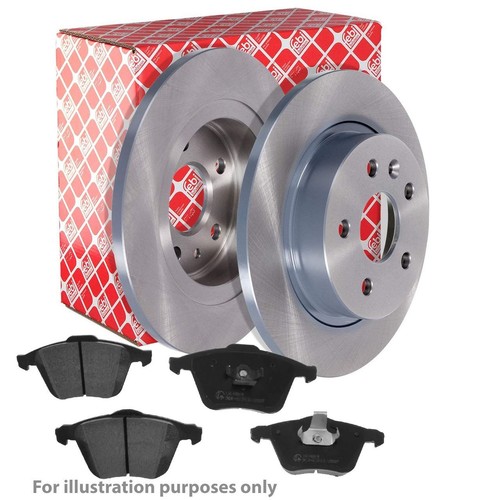 Genuine FEBI Rear Brake Discs & Pads Set Solid for Mercedes-Benz A ...