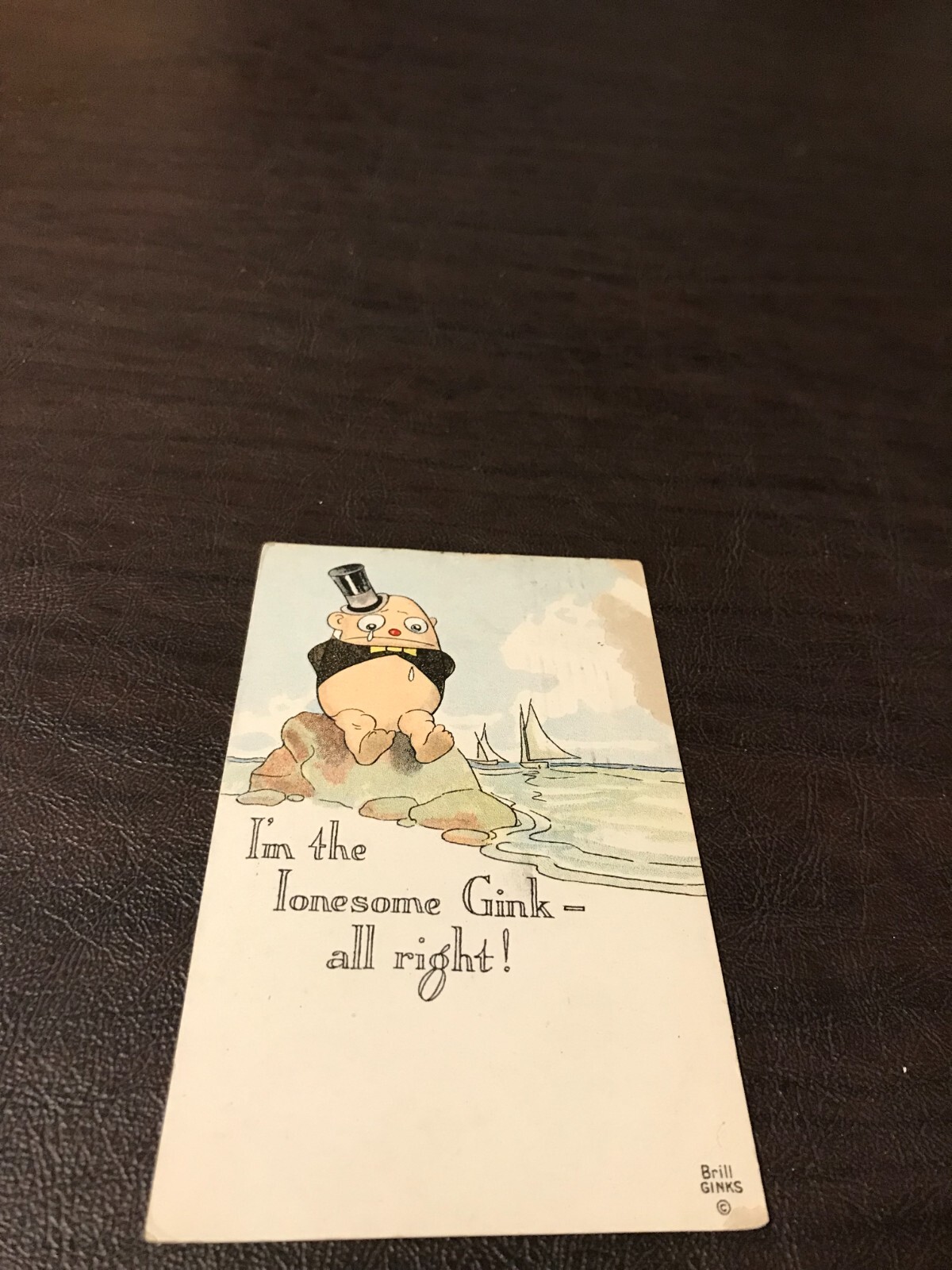 EARLY HUMOR 1915 - POSTED POSTCARD - I'M THE LONESOME GINK - ALL RIGHT ...
