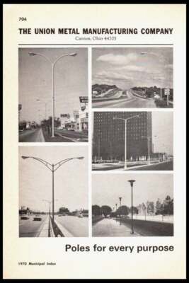 1970 Union Metal Mfg Traffic lighting poles Canton OH-trade photo print ...