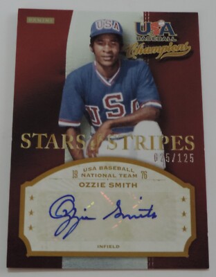 2013 PANINI USA BASEBALL OZZIE SMITH AUTOGRAPH #D 25/125 SP THE WIZARD ...