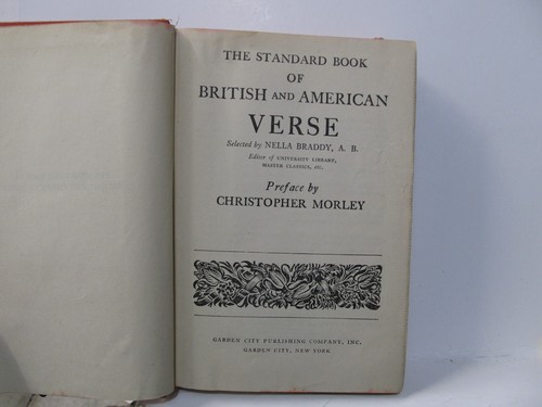 THE STANDARD BOOK OF BRITISH AND AMERICAN VERSE 1932 | eBay