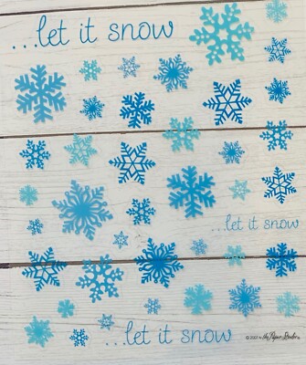 2 Sheets Let It Snow Snowflakes Holiday Sticker Papercraft Planner ...