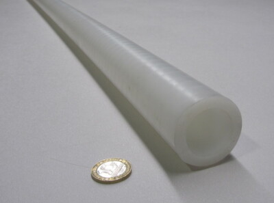 UHMW White Round Tube 1.625" OD Oversized x 1.25" ID Undersized x 12 ...