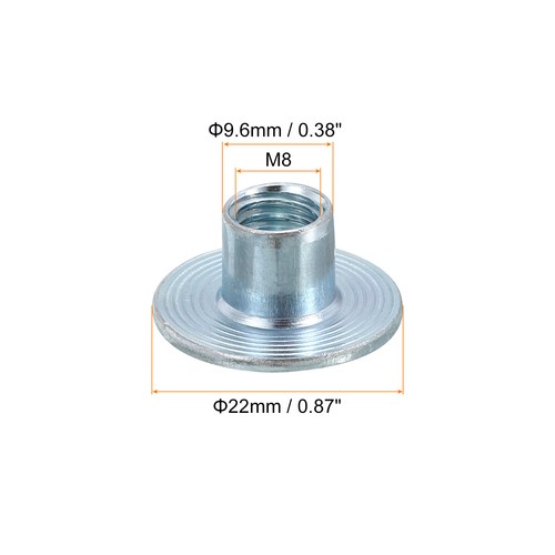 24pcs M8 T-nuts Carbon Steel Tee Nut Round Base Weld Nuts 10mm Height ...