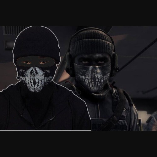COD : Ghosts Half Face Mask Hanging Ears Cosplay Excluding Knitted Hats ...