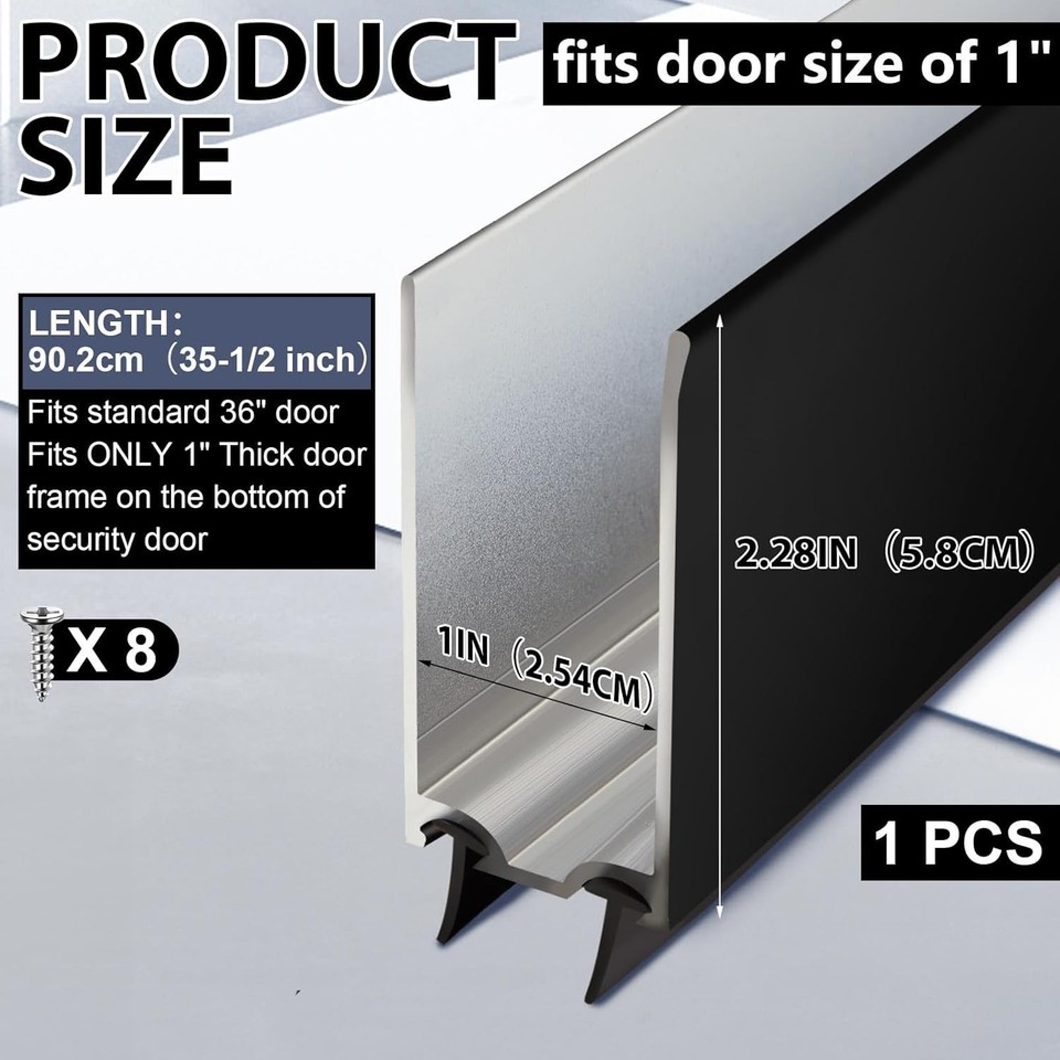 1 Pack Storm Door Sweep Replacement Bottom Sweep Aluminum Expander for ...