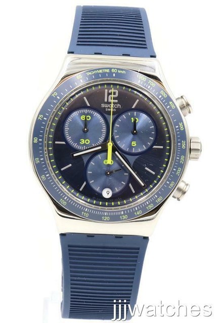 Swatch Dateline Chronograph Quartz Blue Dial Men's Watch YVS482 for ...