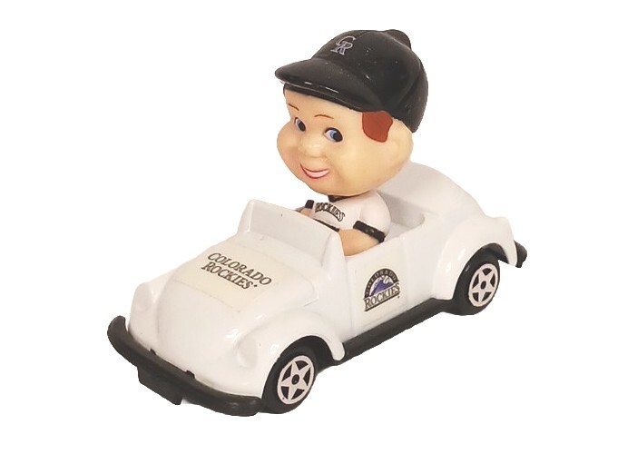 ERTL Volkswagon Beetle MLB Rockies VW Bobble Head Diecast Vintage White ...