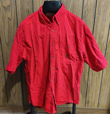 Bugle Boy vintage 90s shirt short sleeve red XL button up logo emblem ...