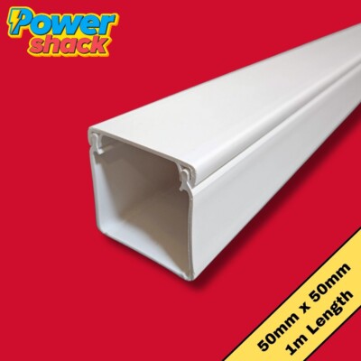 50mm X 50mm / 2"x2" PVC Trunking - 1m Length, Univolt Maxi, Heavy Duty ...