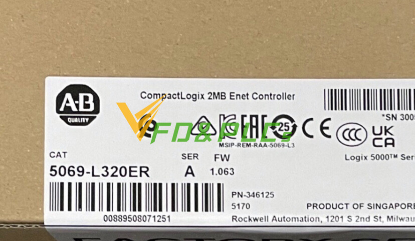 Allen Bradley 5069-L320ER CompactLogix 5380 Controller 2MB 5069L320ER ...