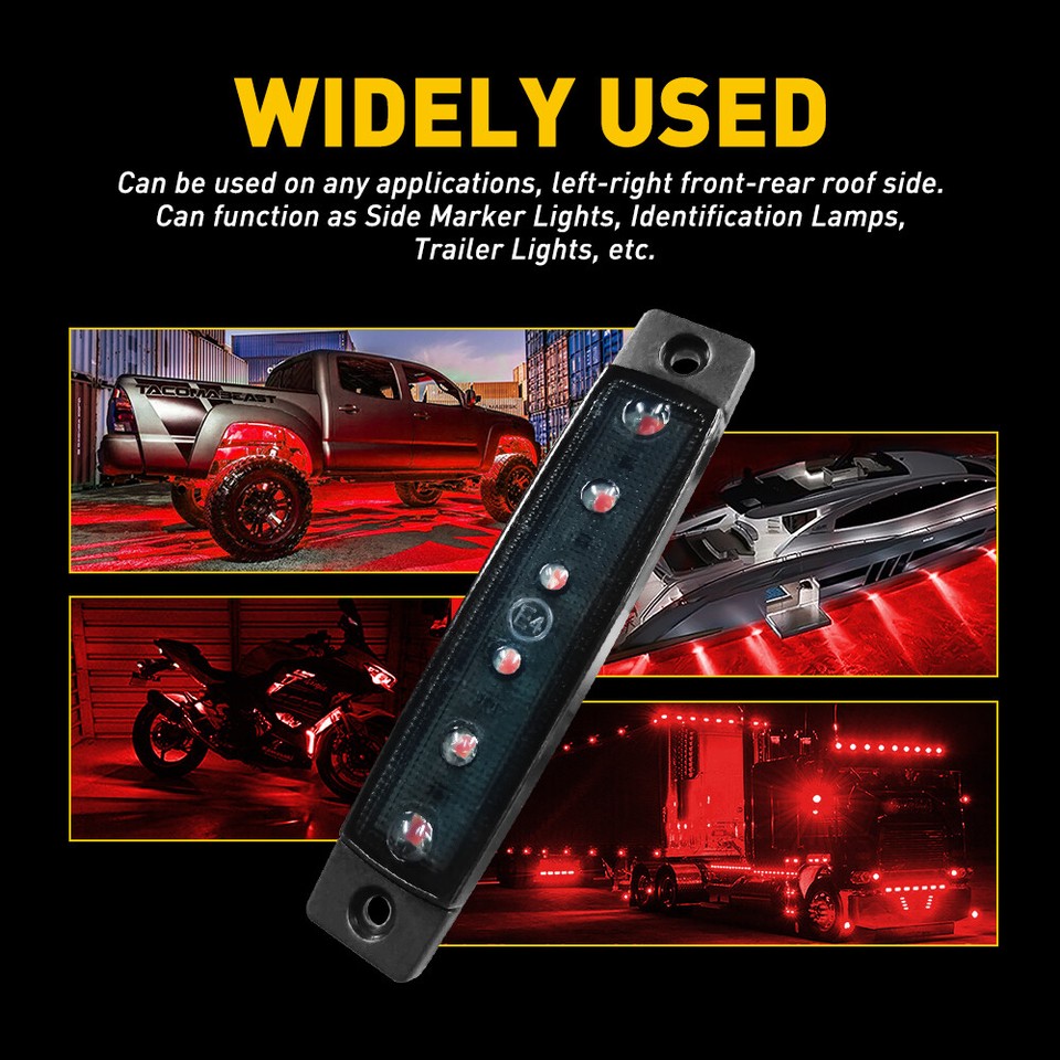Amber/Red Smoked Strip LED Running Light For Trailer Signal light ...