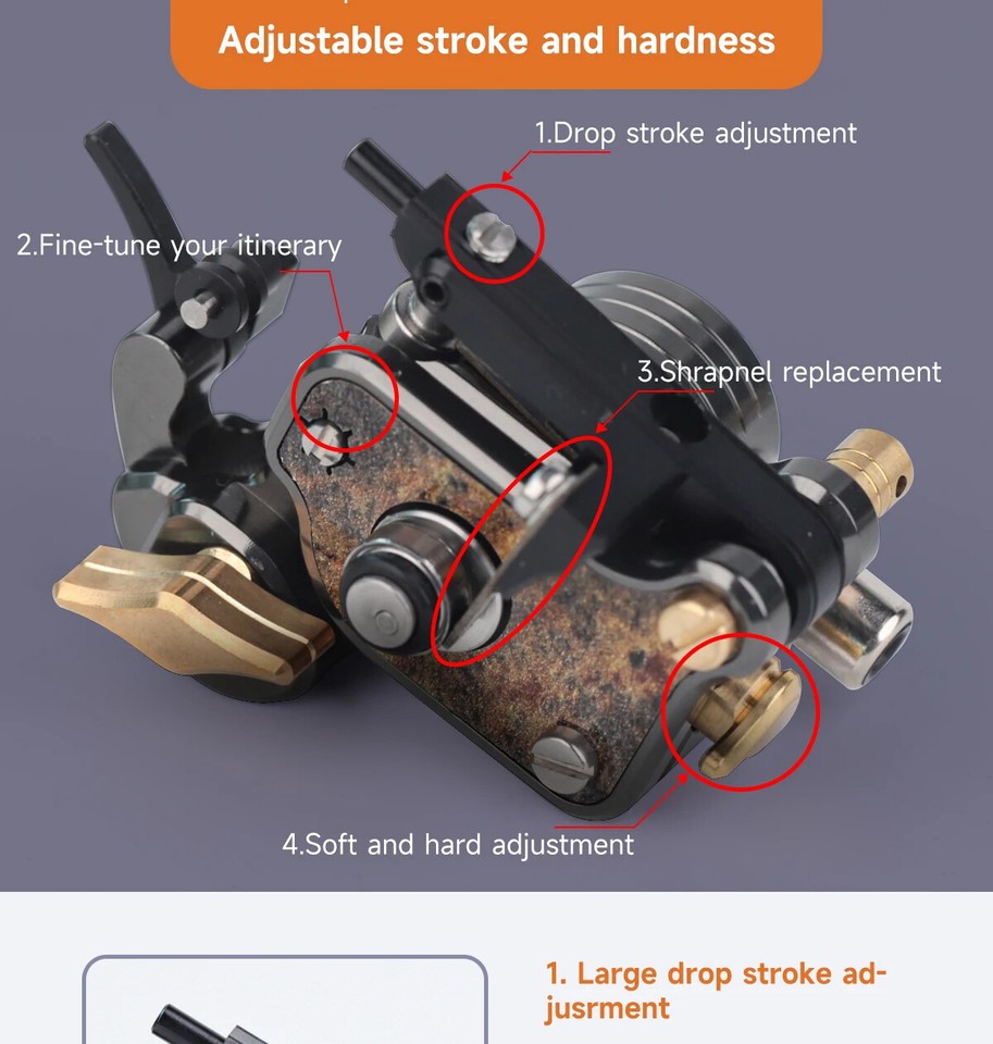 NEW DK V7 Rotary Tattoo Machine Japanese Coreless Motor Upgraded RCA ...