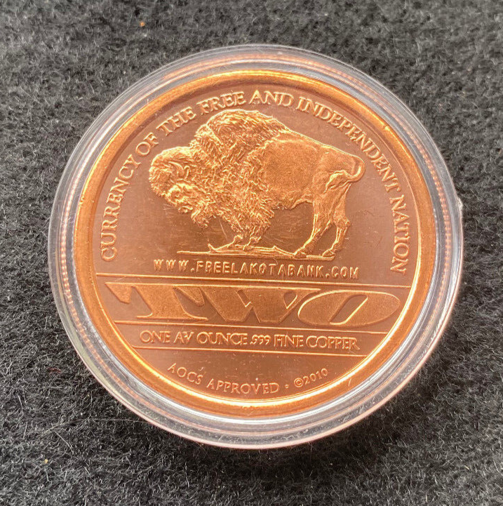 2010 1 oz Lakota Copper Bullion Round w/ Airtight Case Coin Money ...