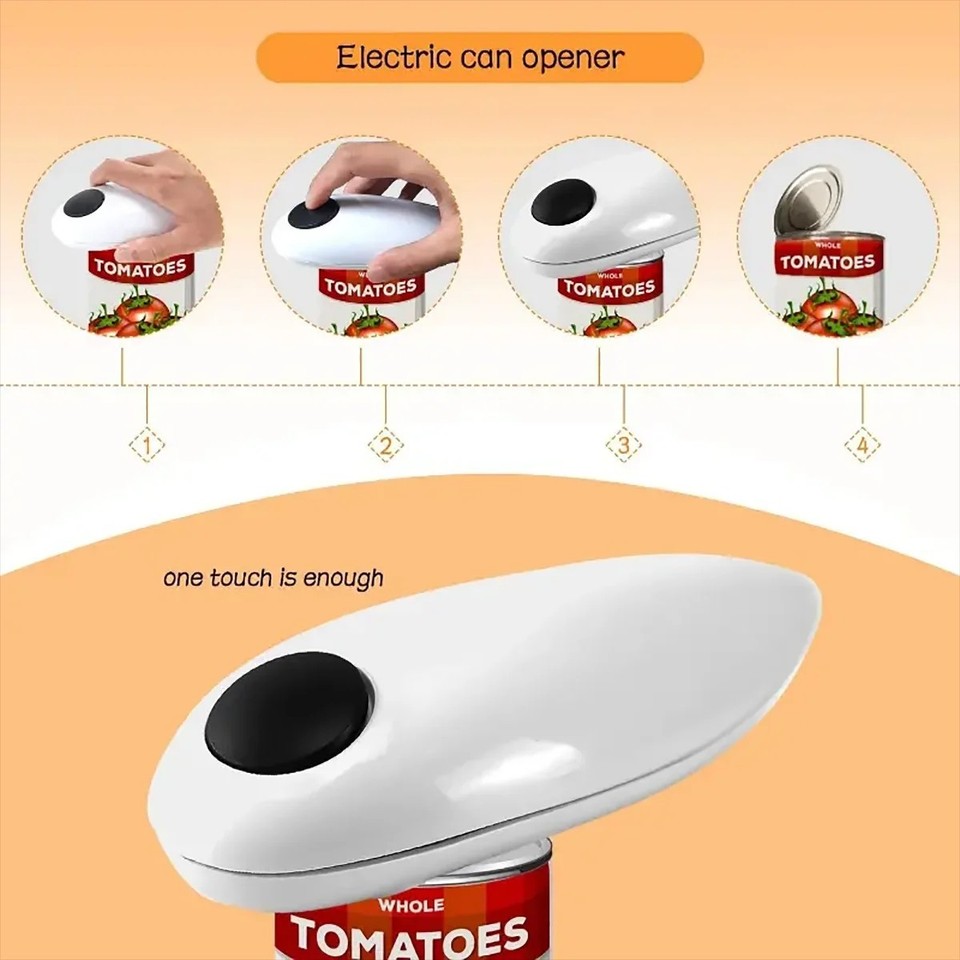 Electric Tin Can Opener Automatic One Touch Battery Operated Cooks for ...