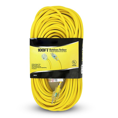 Stark USA 100ft 12/3 gauge Electric Extension Power Cord Cable Indoor ...