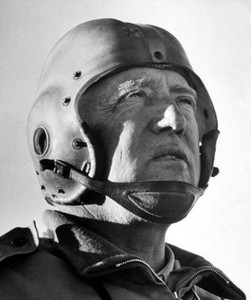 WW2 B&W Photo WWII US Army General George Patton in Helmet World War ...