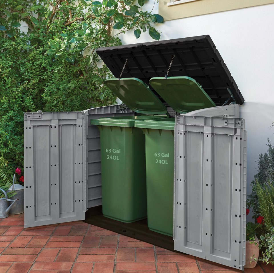 Keter Extra Large Outdoor Garden Patio Tool Storage Box Grey Cabinet ...