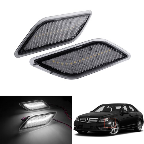 2x Clear LED Front Side Marker Light For Mercedes Benz C300 C350 C63 ...