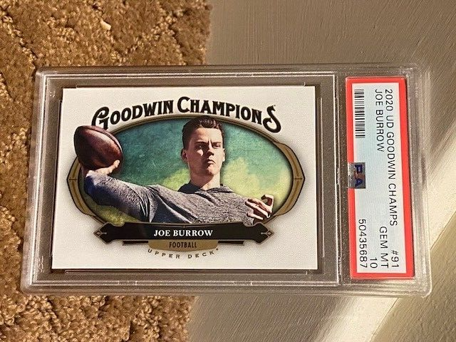 2020 UD Goodwin Champs Joe Burrow PSA 10 #91 Rookie RC card NEW CASE ...