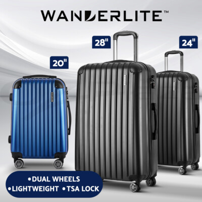 Wanderlite Suitcases Luggage Set 20" 24" 28"Carry On Trolley TSA Travel ...