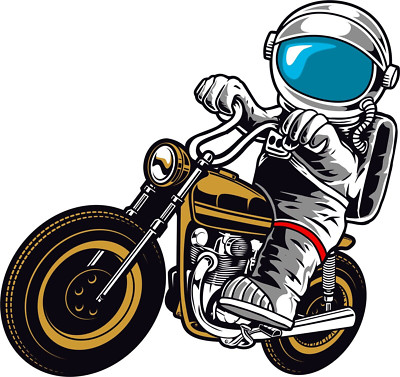 Astronaut Riding Motorcycle Sticker Decal | eBay