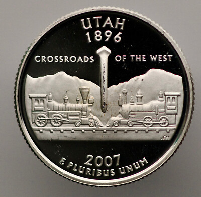 2007-S Utah State Quarter Proof 90% Silver .1808 oz Crossroads of the ...