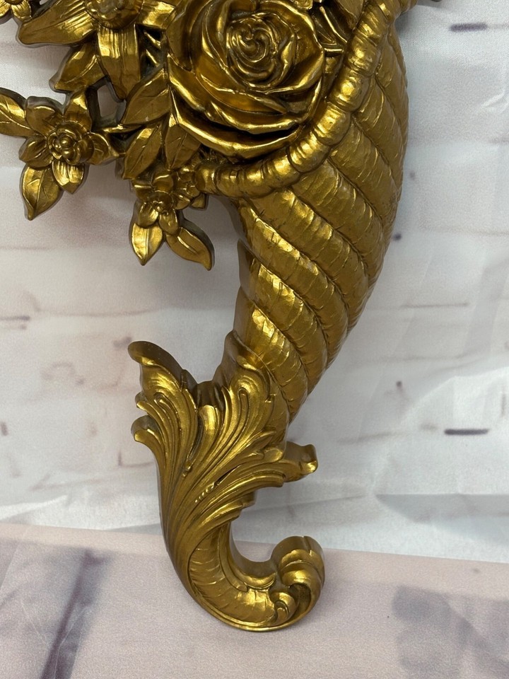 Vintage Pair Syroco Gold Cornucopia Fruits Flowers Wall Décor 1965 Wall ...
