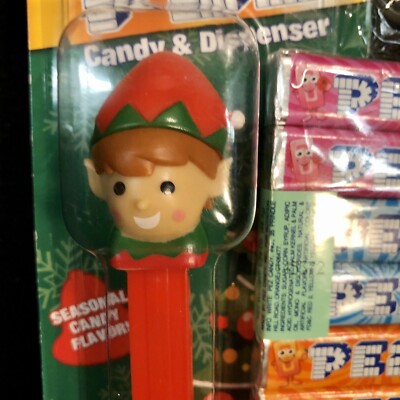 PEZ Candy Dispenser Christmas Elf Holiday Elf Red Green with Candy ...