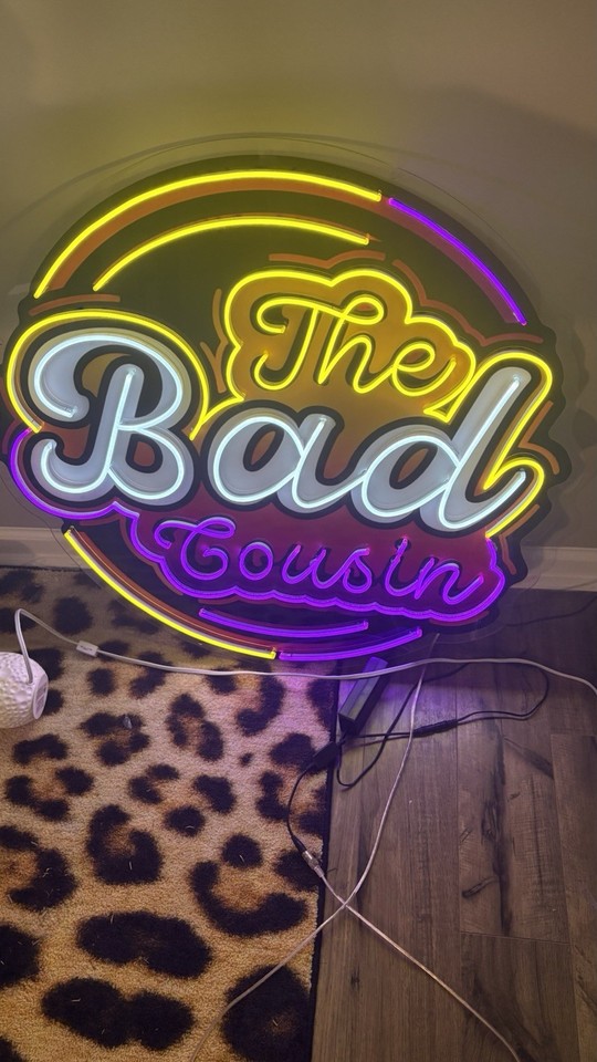 Custom Logo Led Sign, 36”x36” Bad Cousin Neon Sign with Domain Included ...