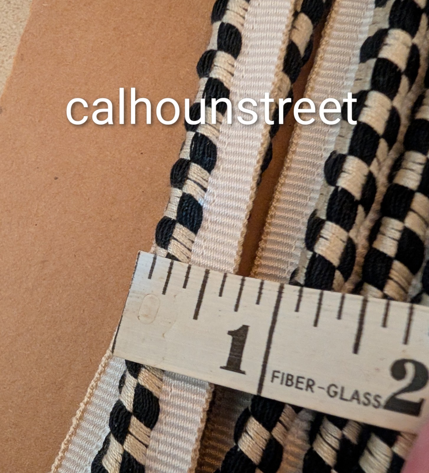 Mackenzie Childs - 6.5 Yards Black & White Check Lip Cord Trim Piping ...