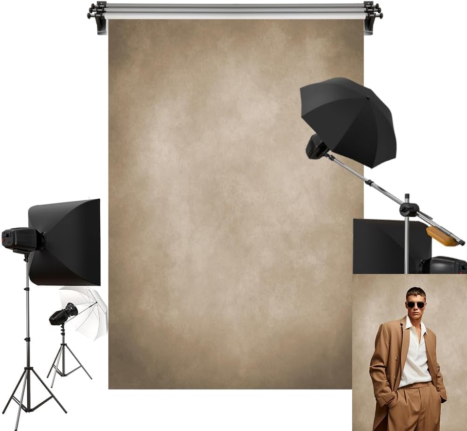 5X7Ft/1.5X2.2M Tan Portrait Backdrop Headshot Background Light Brown ...