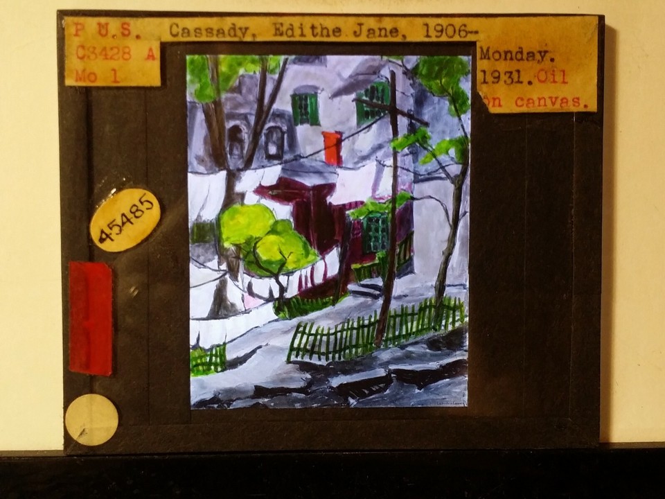 "Monday", Edithe Jane Cassady Artwork, Magic Lantern Glass Art Slide | eBay