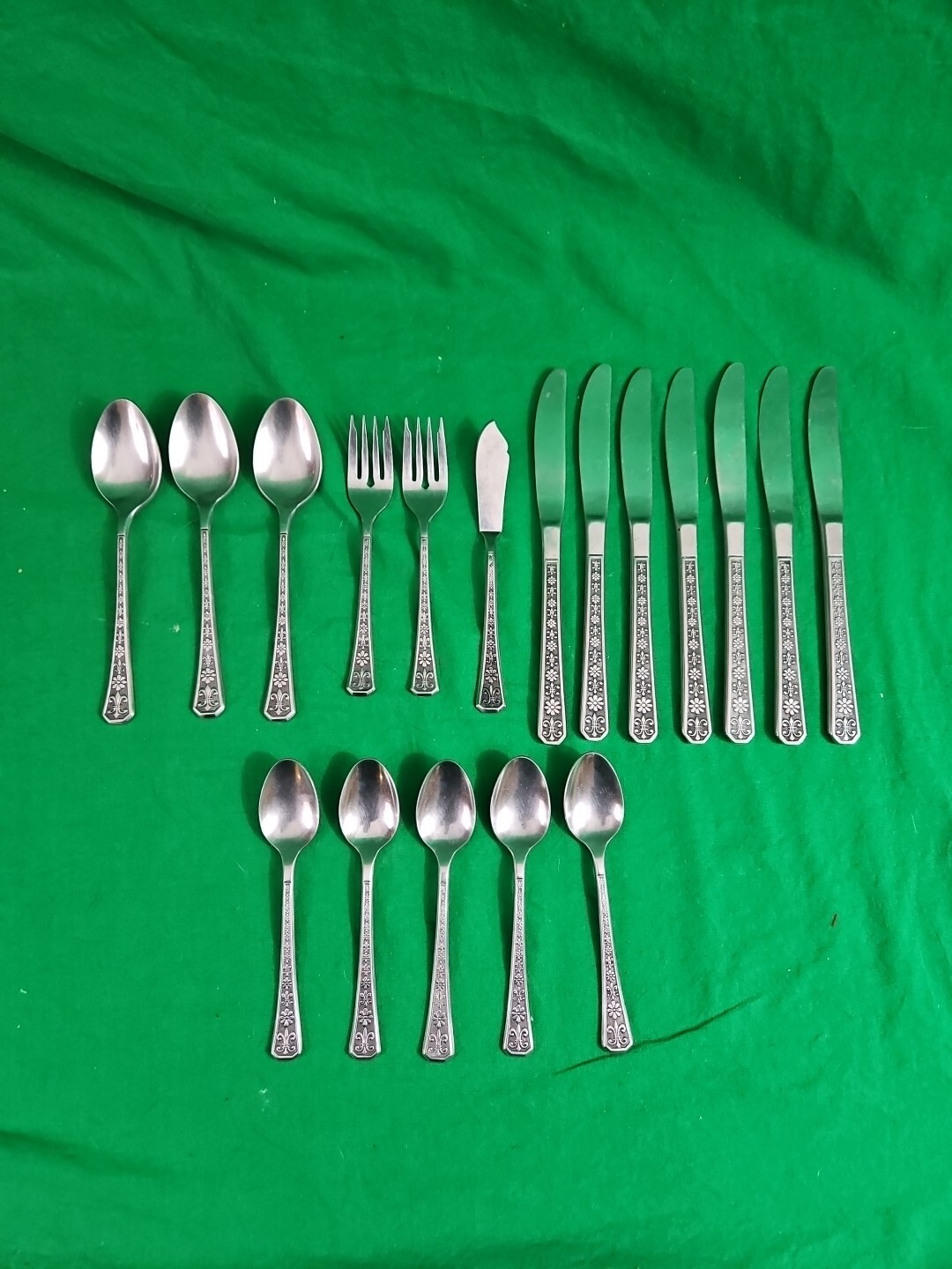 Vintage Interpur Florenz Flatware 17 Pieces Stainless Steel Japan MCM 8 ...